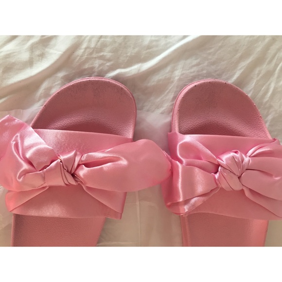 Nikki | Shoes | Pink Bow Slides | Poshmark